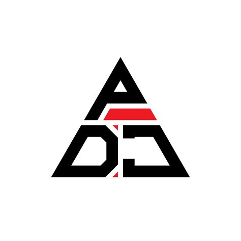 Pdj Triangle Letter Logo Design With Triangle Shape Pdj Triangle Logo