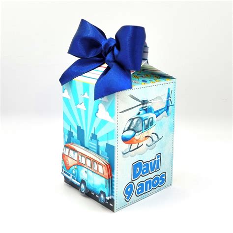 Caixa Milk Meios De Transporte Realista Aquarela Elo