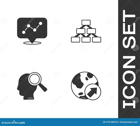 Set Financial Growth Graph Chart Infographic Search People And