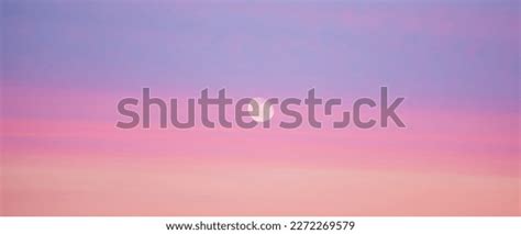 Pink Gradient Clouds And Moon Over 154 Royalty Free Licensable Stock