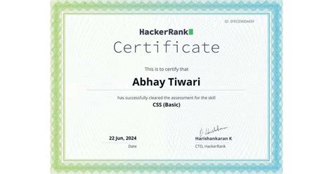 Abhay Tiwari On Linkedin Hackerrank Skill Certificate