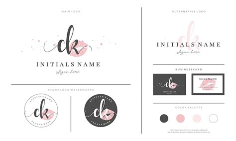 Premium Vector Letter Ck C K Initial Handwriting Logo Template With