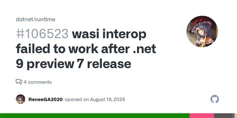Wasi Interop Failed To Work After Net 9 Preview 7 Release · Issue