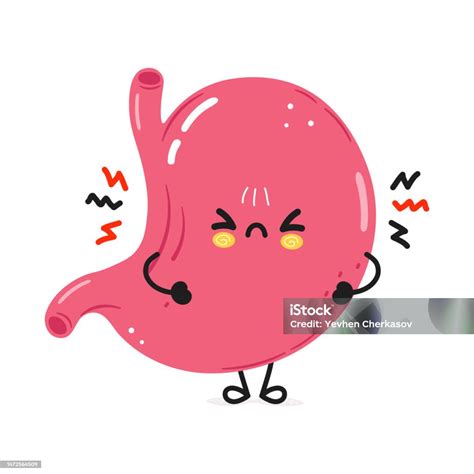 귀여운 화난 위장 캐릭터 벡터 손으로 그린 만화 Kawaii 캐릭터 그림 아이콘입니다 흰색 배경에 격리 화난 위장 캐릭터 개념 개념에 대한 스톡 벡터 아트 및 기타 이미지