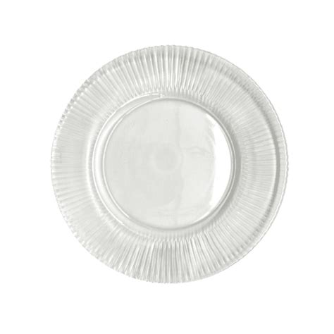 Clear Glass Underplates With Lined Borders 31cm