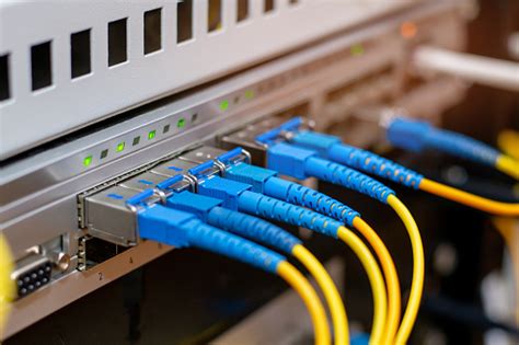 Server Computer Internet Fiber Internet Connection Server Rack Cabinet