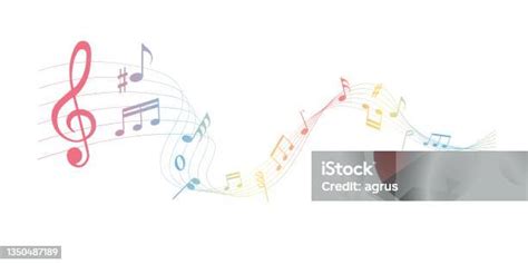 벡터 디자인 요소 무지개 색 악보 음악 노트 멜로디 0명에 대한 스톡 벡터 아트 및 기타 이미지 0명 나이트클럽 노래