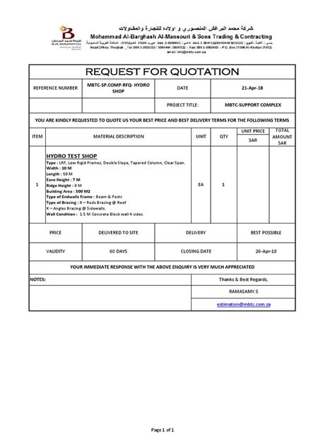 Rfq Structural Materials 01r Pdf Roof Engineering