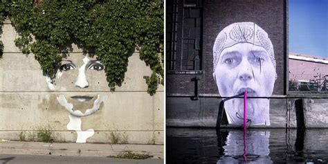 Two Pictures One With A Womans Face And The Other With A Mans Head