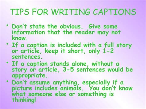 Writing Captions Ppt And Lesson Class Twelve Ppt