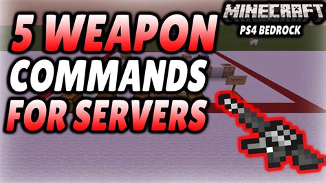 Five Weapon Commands For Servers Ps4 Bedrock Edition Command Tutorial Youtube