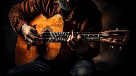 Premium Ai Image Old Man Playing A Guitar