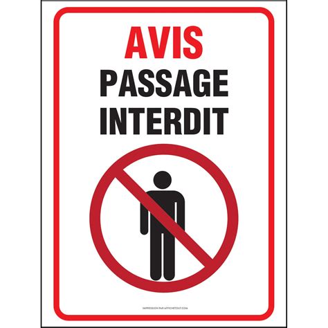 Affiche Passage Interdit Affiche Expert