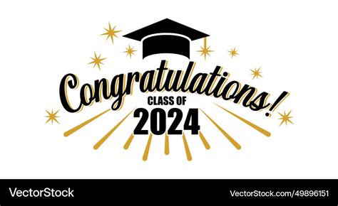 Congratulations Greeting Card Graduation Class Vector Image