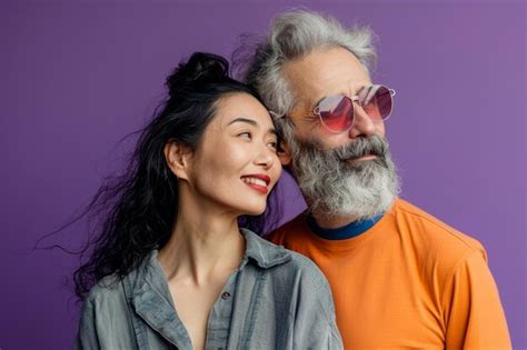 Premium Photo Horizontal Shot Of Mixed Race Couple Stand Closely To