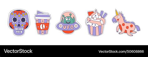 Hipster Sticker And Cute Patch Object Symbol Vector Image