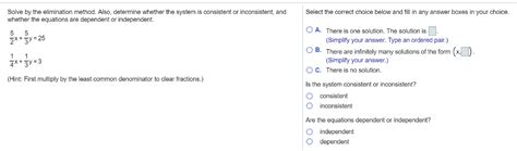 solved solve by the elimination method also determine