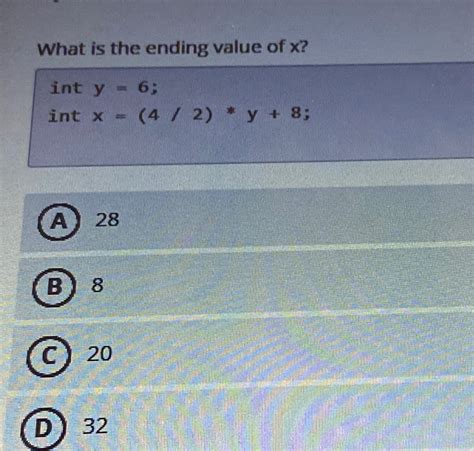solved what is the ending value of x int y 6 int