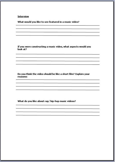 Music Video Primary Data Research