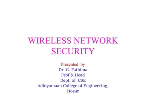 Wireless Network Security Pptx