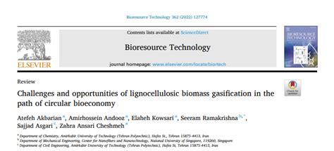 Challenges And Opportunities Of Lignocellulosic Biomass Gasification In