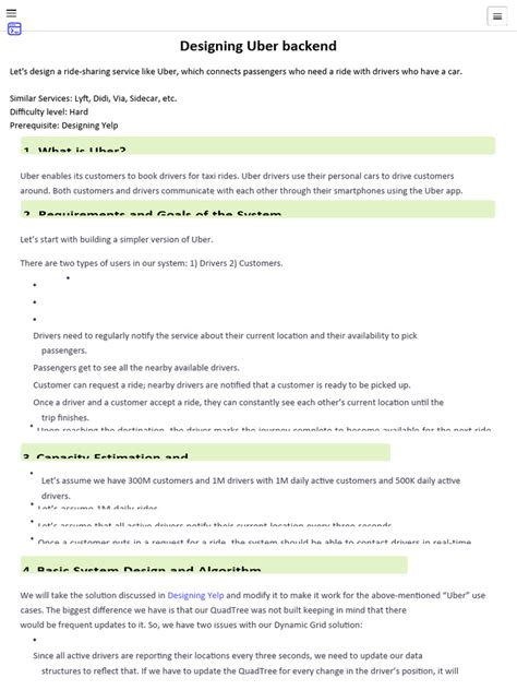 Designing Uber Backend Grokking The System Design Interview Pdf