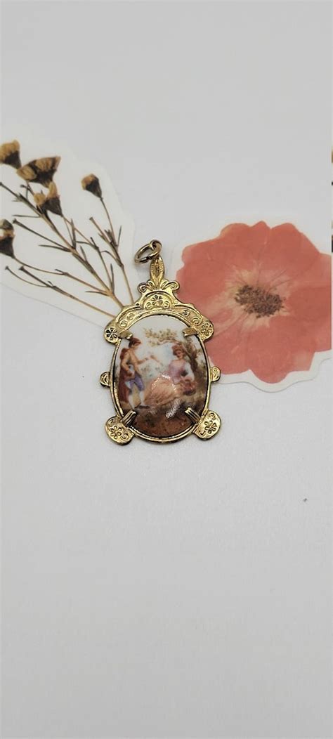 Antique Porcelain And Brass Gem