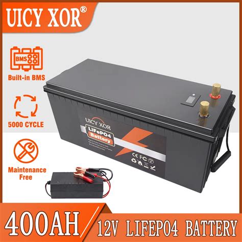 Bater A Lifepo4 De 12v 400ah 300ah 200ah 150ah Bms Integrado Celdas De
