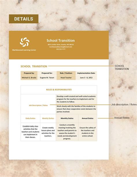 School Transition Template in Word, Google Docs, Pages - Download | Template.net