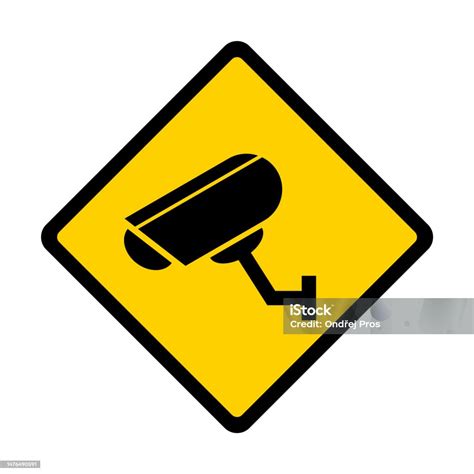 폐쇄 회로 텔레비전 카메라 아이콘 Cctv 비디오 보호 경고 벡터 일러스트 레이 션 감시에 대한 스톡 벡터 아트 및 기타 이미지