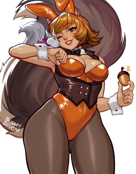 Blushyspicy Squirrel Girl Marvel Marvel Marvel Rivals Highres 1girl Acorn Alternate