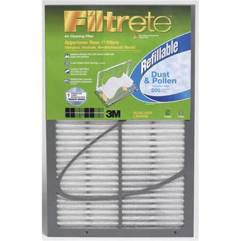 3m Filtrete Mg20x25 20x25x1 Filtrete 500 Dust And Pollen Refillable