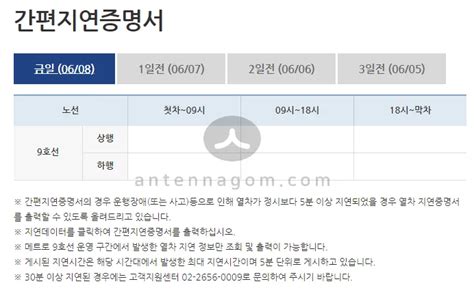 지하철 연착증 간편지연증명서 서울지하철 123456789호선경의중앙선수인분당선신분당선경춘선경강선