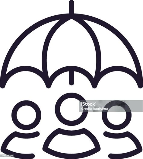 우산 벡터 선 아이콘입니다 웹 사이트 디자인 온라인 상점 회사 책 광고를위한 프리미엄 품질의 로고 흰색 배경에 격리된 검은색 윤곽선 그림 아이콘에 대한 스톡 벡터 아트 및