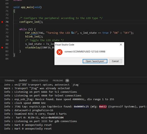 ESP32 C3 DevKitC 02 Flash Using Internal JTAG But Debug Fails OCD 401