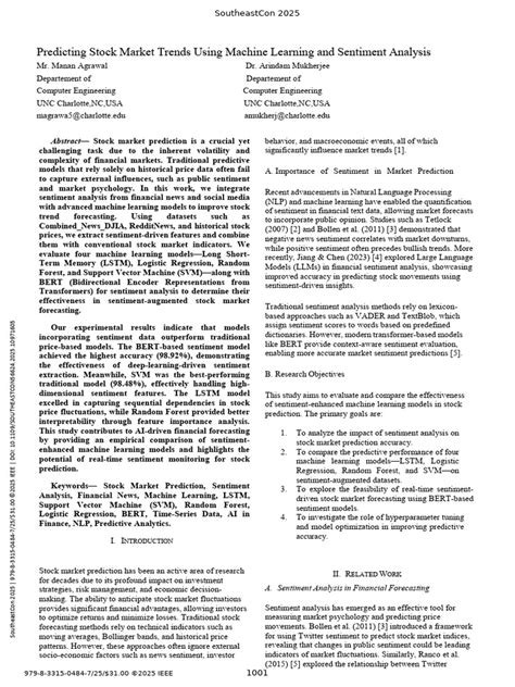 Predicting Stock Market Trends Using Machine Learning And Sentiment