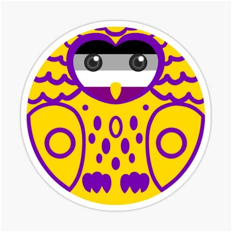 Intersex And Asexual Pride Owl Sticker By Furvanoctua Redbubble
