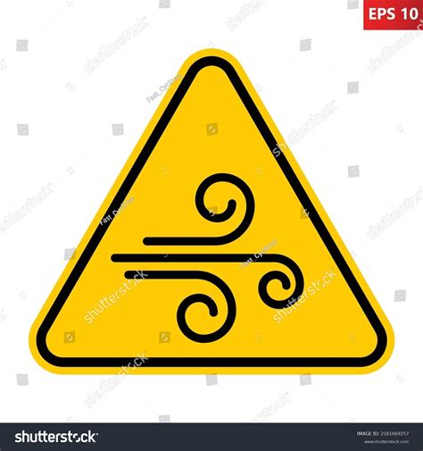 Wind Warning Sign Vector Illustration Yellow Stock Vector Royalty Free 2161669257 Shutterstock