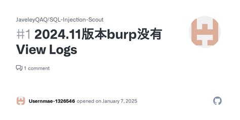 2024 11版本burp没有View Logs Issue 1 JaveleyQAQ SQL Injection Scout