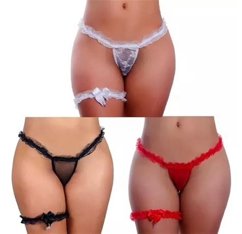 Kit 3 Calcinhas Tanga Sensuais Fio Dental Persex Sexy