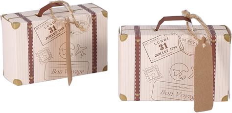 50pcs Travel Themed Candy Boxes Novel Mini Suitcase Elegant Portable