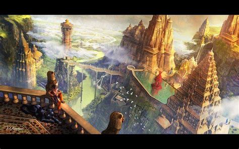 Artstation Vimana Celestial Chariot Denis Kornev Fantasy Art Landscapes Fantasy Landscape