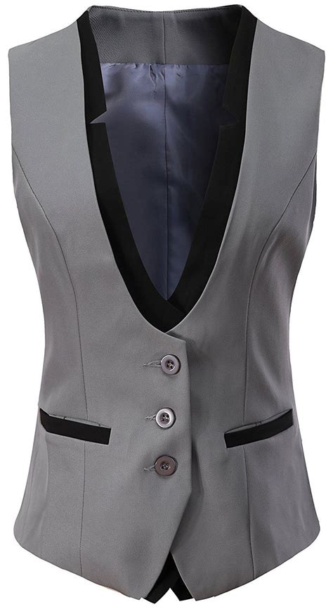 Womens Clothing Coats Jackets And Vests Vests Women V Neck Slim Fit