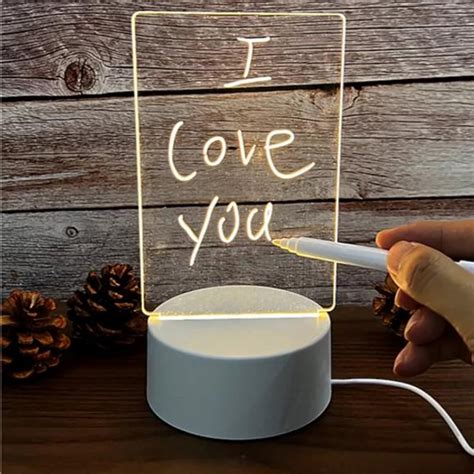 Світильник нічник планер маркер для записів на підставці з Led підсвічуванням фото отзывы