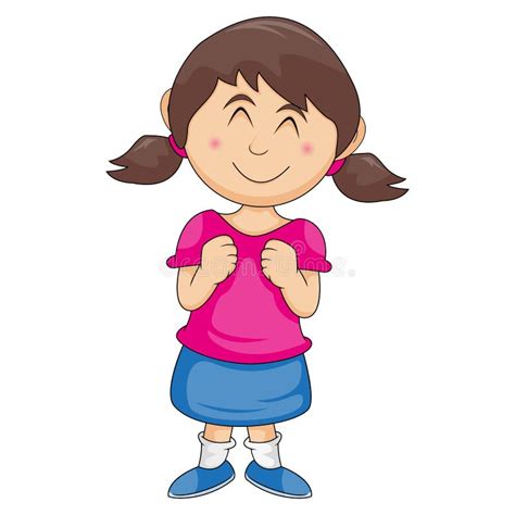 Smiling Shyly Female Emoticon Stock Vector Illustration Of