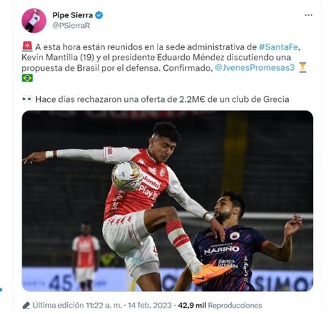 Kevin Mantilla Le Dejará Una Millonada A Independiente Santa Fe Infobae