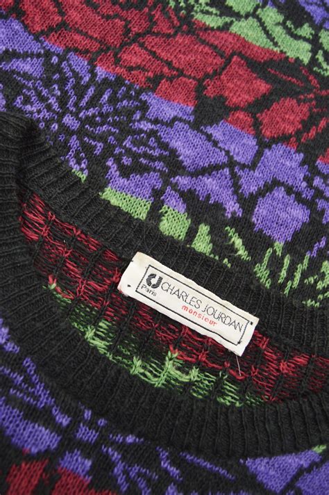 Charles Jourdan Mens Vintage Linen And Cotton Knit Sweater 1980s Zeus
