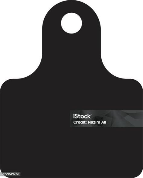 Cow Tag Icon Ear Tag Sign Beefs Symbol Ear Tag For Cattle Black Fill