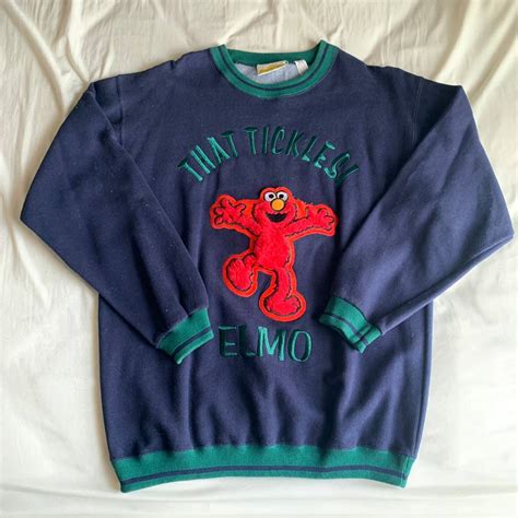 Vintage Vintage Sesame Street That Tickles Elmo Logo Sweater Grailed