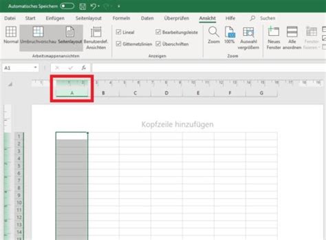 Anleitung Excel Spaltenbreite Und Zeilenhöhe In Cm Umstellen